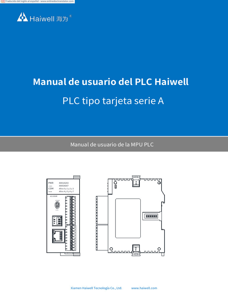 Users Manual of Haiwell Card Type PLC MPU (1) .En - Es | PDF | Corriente continua | Corriente ...