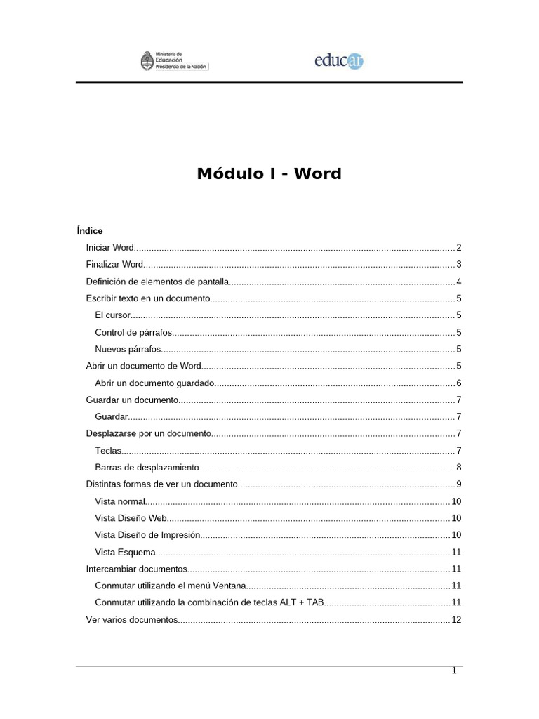 Curso Word1 Ya | PDF | Ventana (informática) | Botón (Computación)