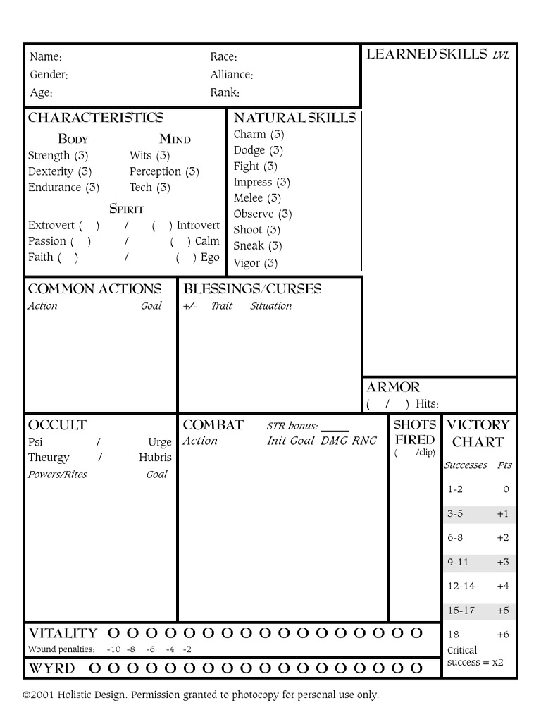 Fading Suns - Sheets - NPC Sheet | PDF | Role Playing Games | Tabletop ...