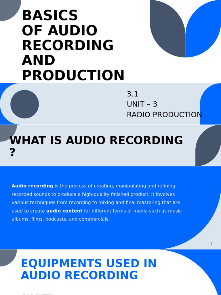Basics of Audio Recording and Production | PDF | Microphone | Audio ...