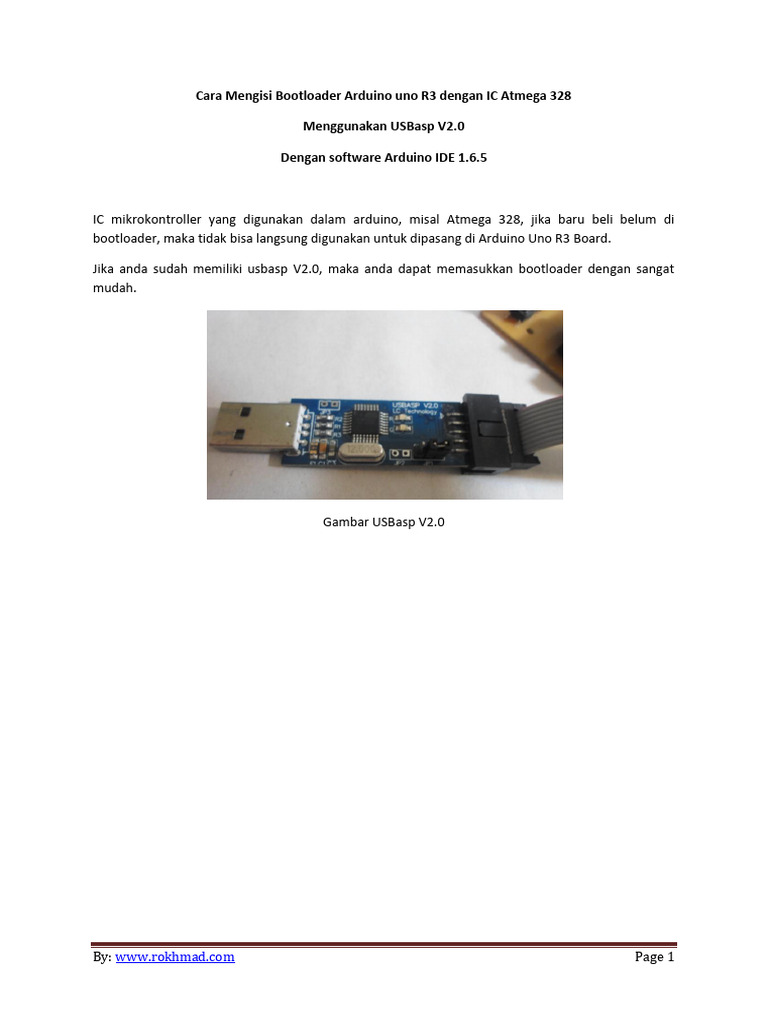 Cara Memasukkan Bootloader Arduino Dan Memprogram Arduino Dengan Usbasp Tanpa Board Arduino | PDF
