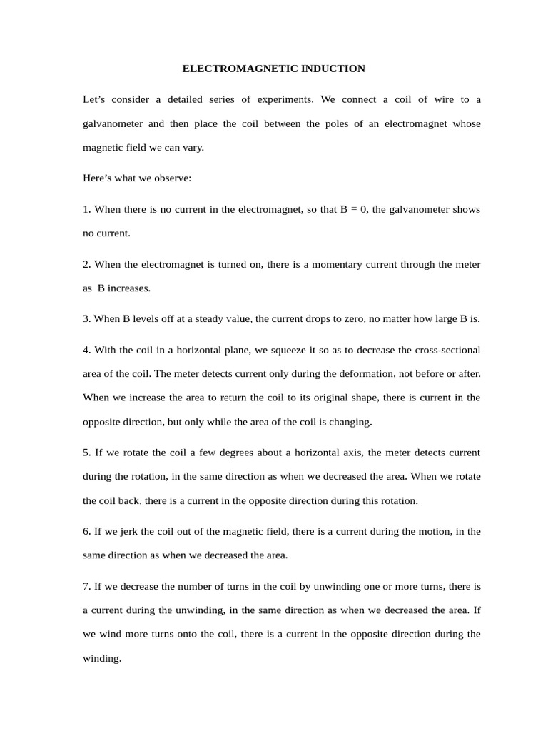 Electromagnetic Induction by Temiloluwa | PDF | Electromagnetic Induction | Inductance