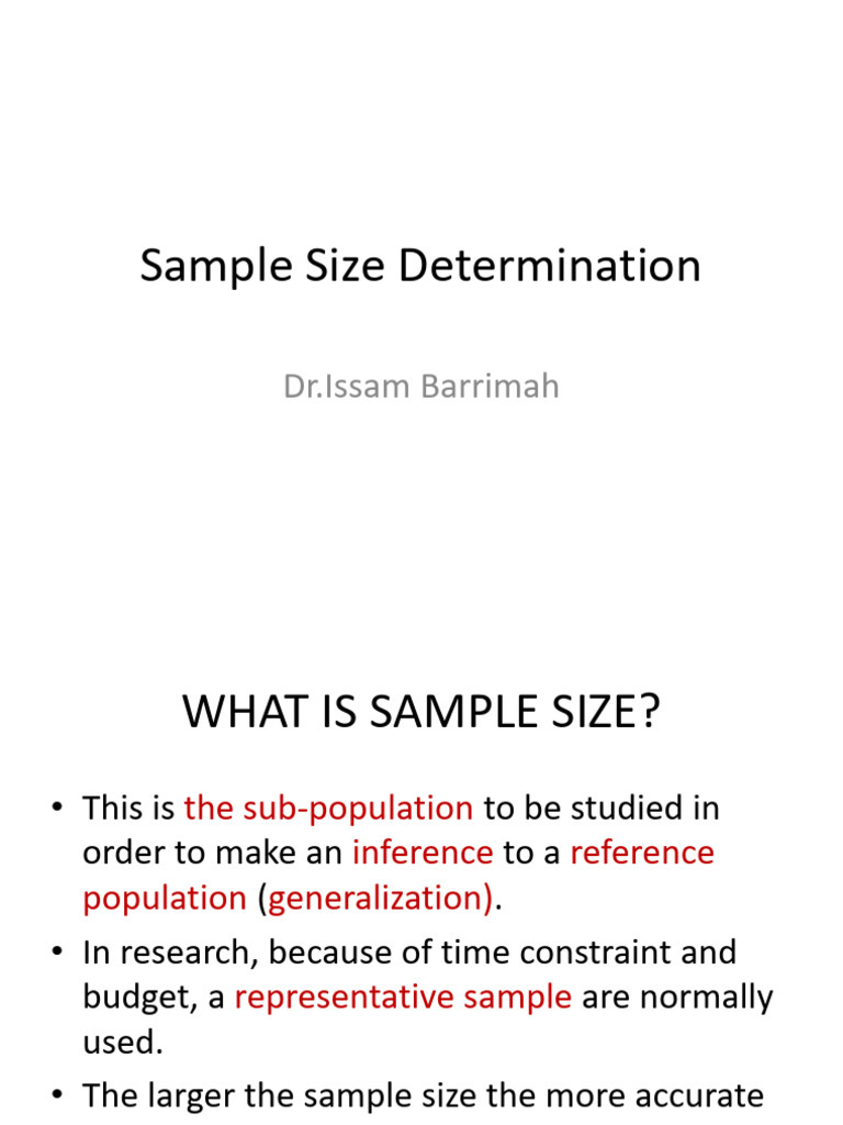 Sample Size Determination | PDF | Sampling (Statistics) | Sample Size Determination