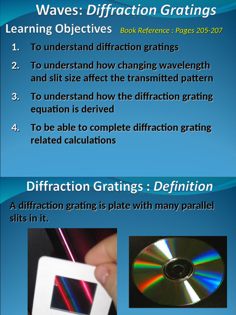 Physics as Unit2 42 DiffractionGrating | PDF | Diffraction | Wavelength