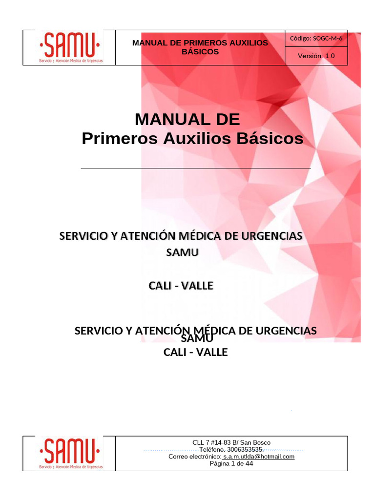 Manual Primeros Auxilios Basicos | PDF | Reanimación cardiopulmonar | Paro cardíaco
