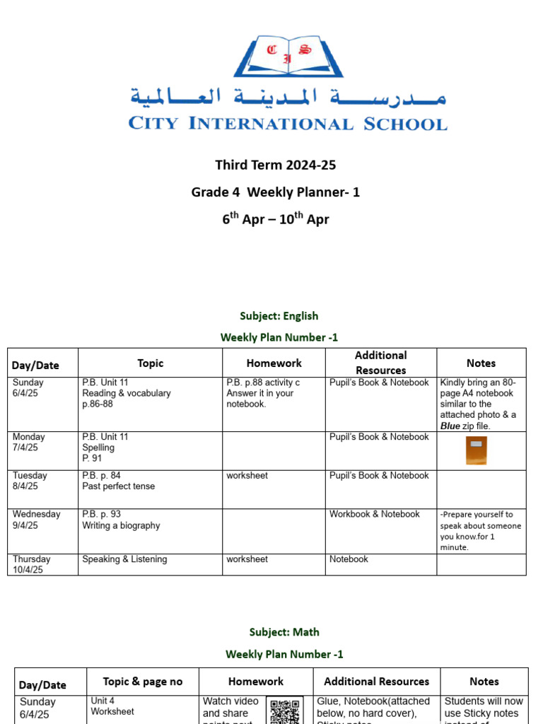 Grade 4 Weekly Planner - pptx-4 | PDF | Linguistics