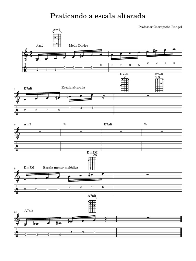 IMPROVISO - 8b - Praticando A Escala Alterada | PDF