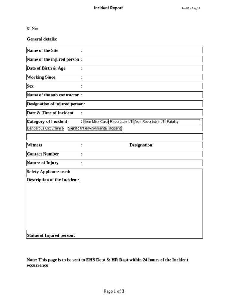 Incident Investigation Report EHS | PDF | Risk Assessment | Safety