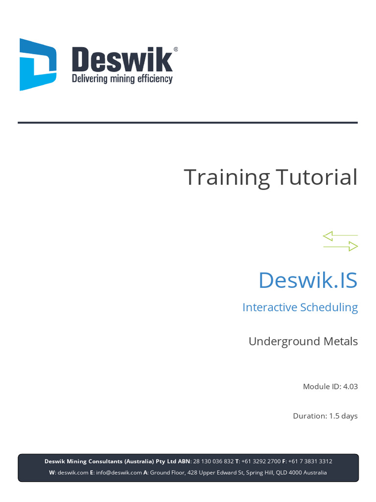Training Tutorial: Deswik - IS | PDF | Computer Aided Design | Computer ...