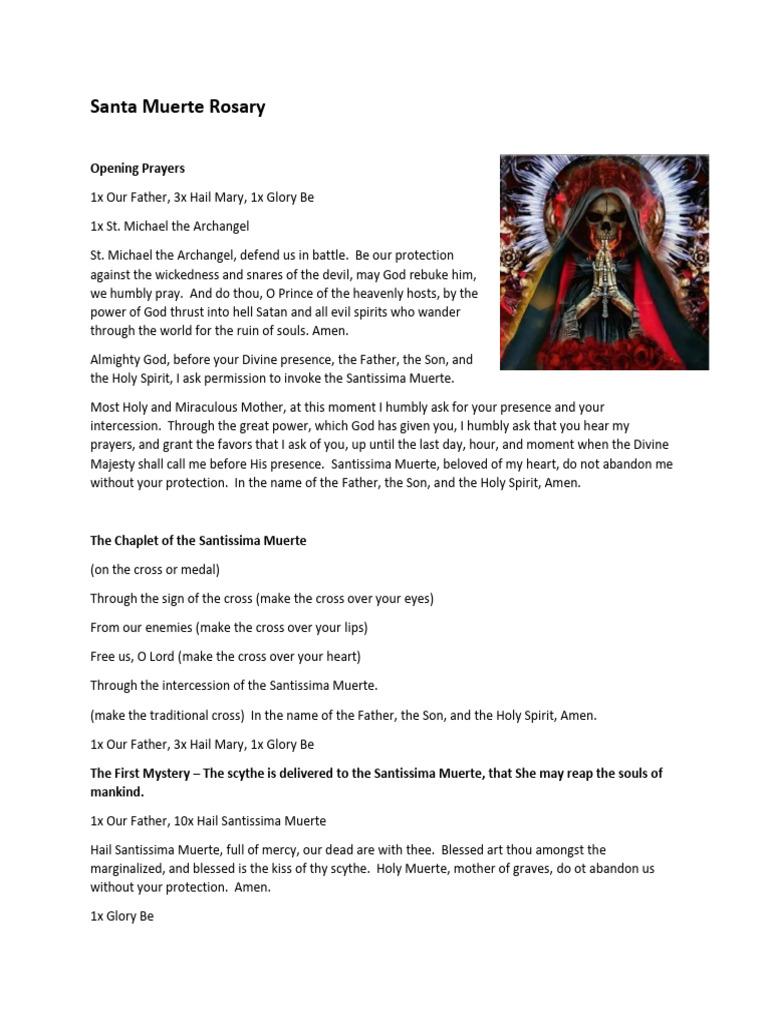 Santa Muerte Rosary Prayer Guide | PDF | Lord's Prayer | Glory (Religion)