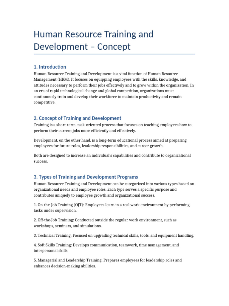 Enhanced HR Training and Development Assignment | PDF | Human Resource ...