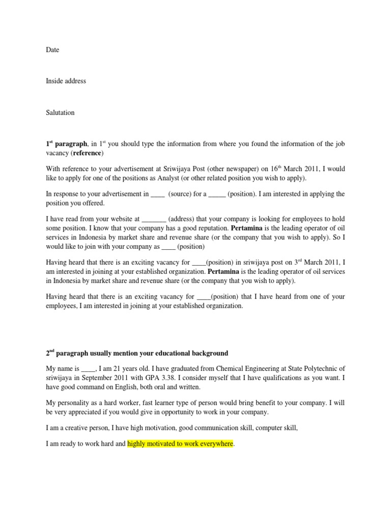 Civil, Application Letter | PDF | Recruitment | Cognition