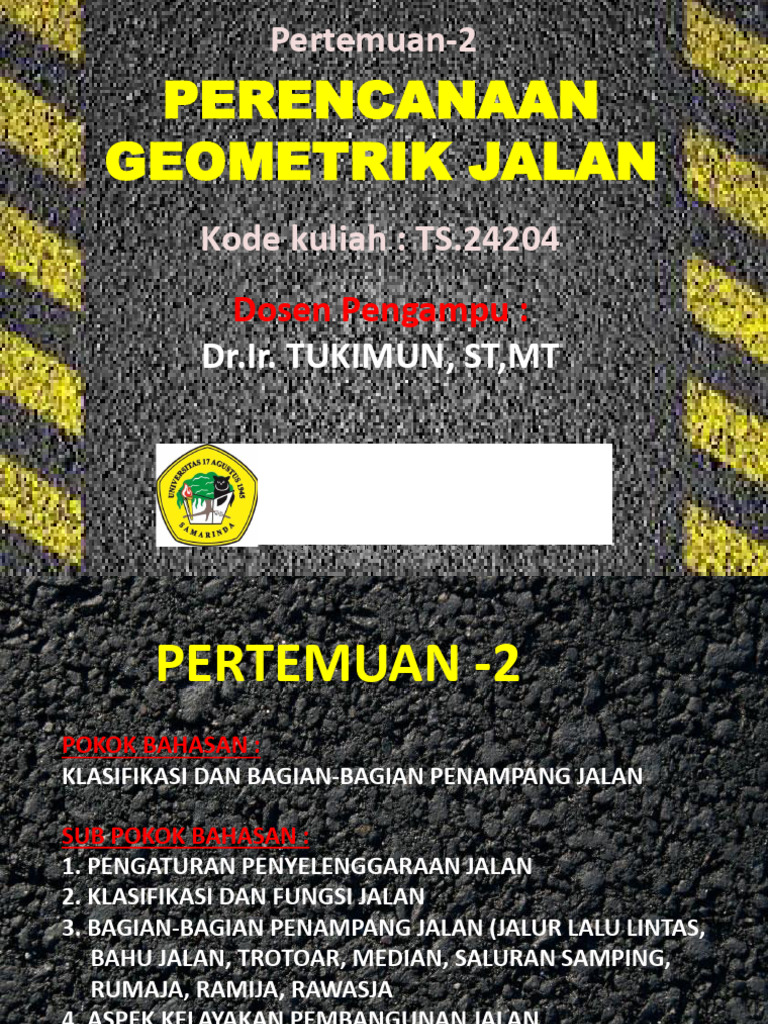Materi 2 Klasifikasi Dan Bagian Jalan | PDF