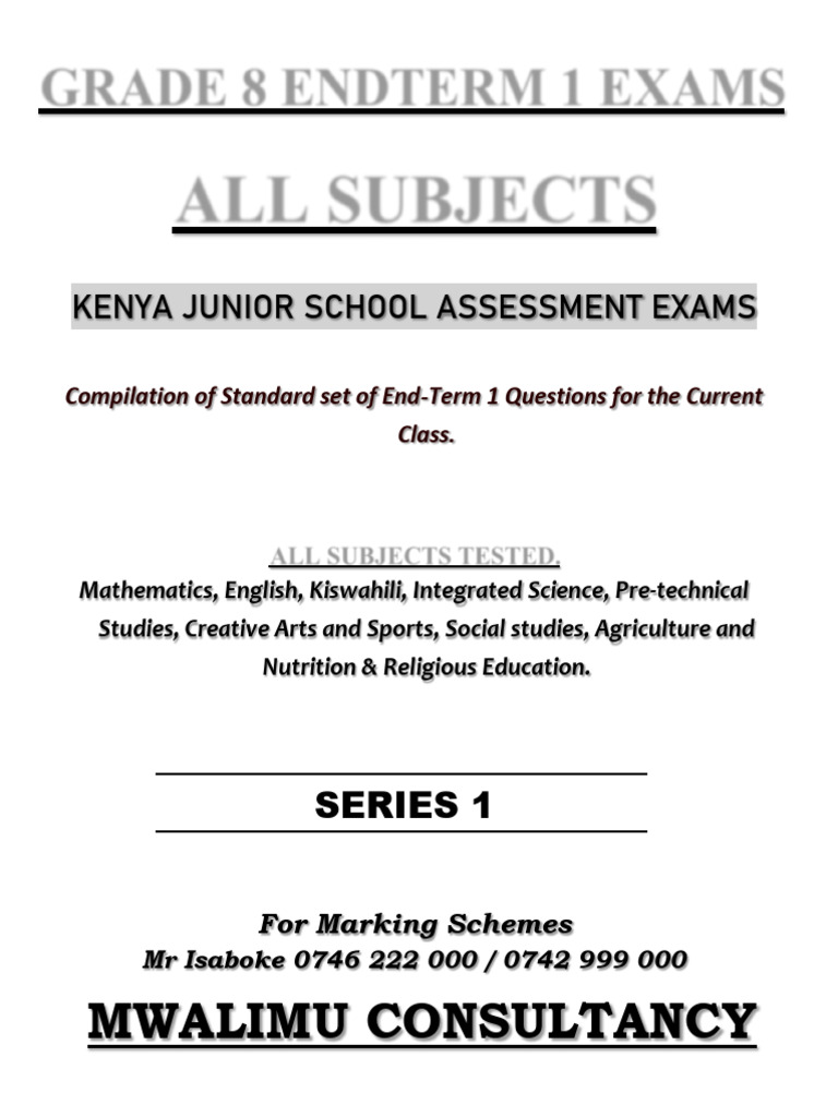 GRADE 8 ENDTERM 1 EXAMS S1 | PDF | Atmosphere Of Earth | Water