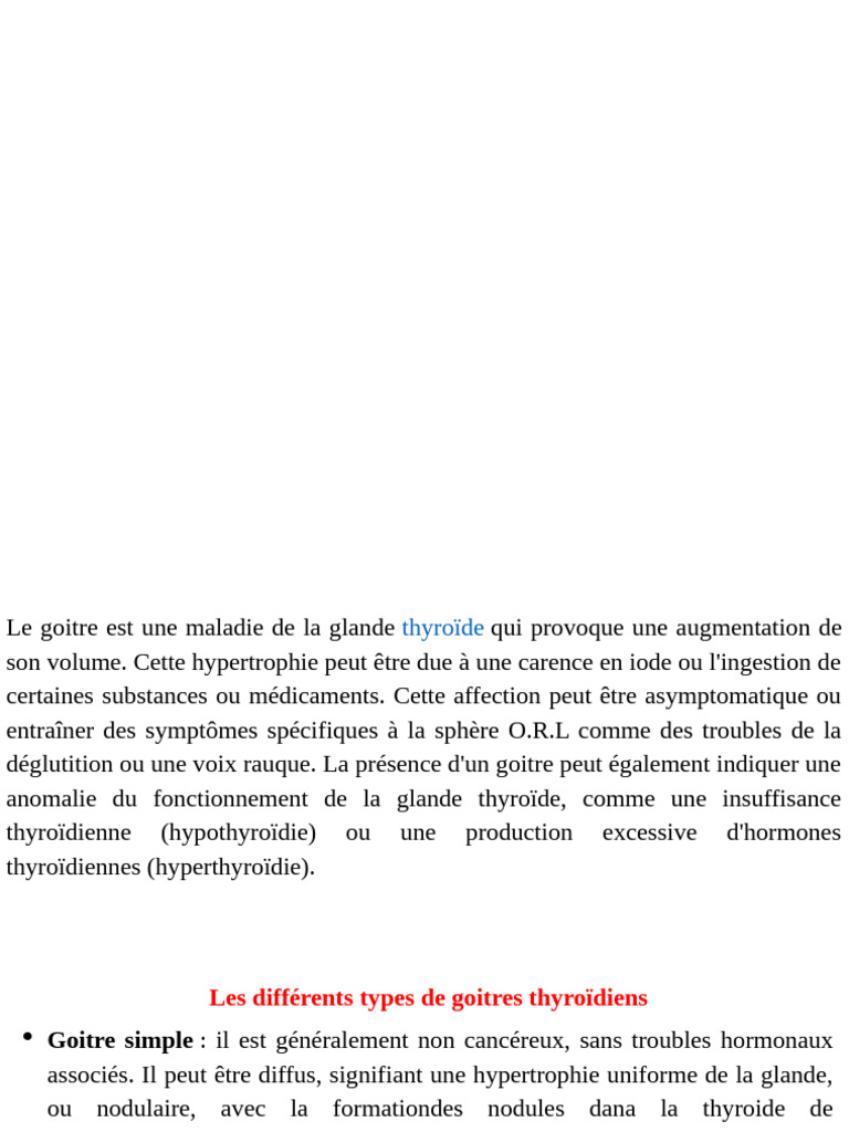 Comprendre le goitre thyroïdien | PDF | Thyroïde | Hyperthyroïdie