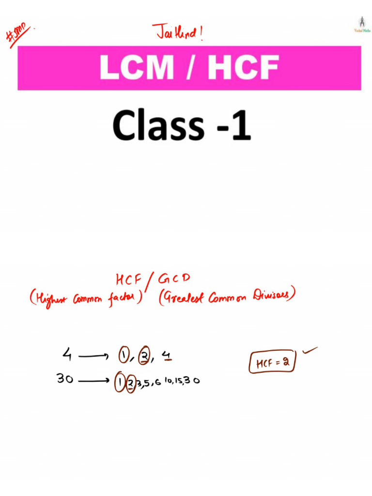HCF LCM Class 1 Qa | PDF