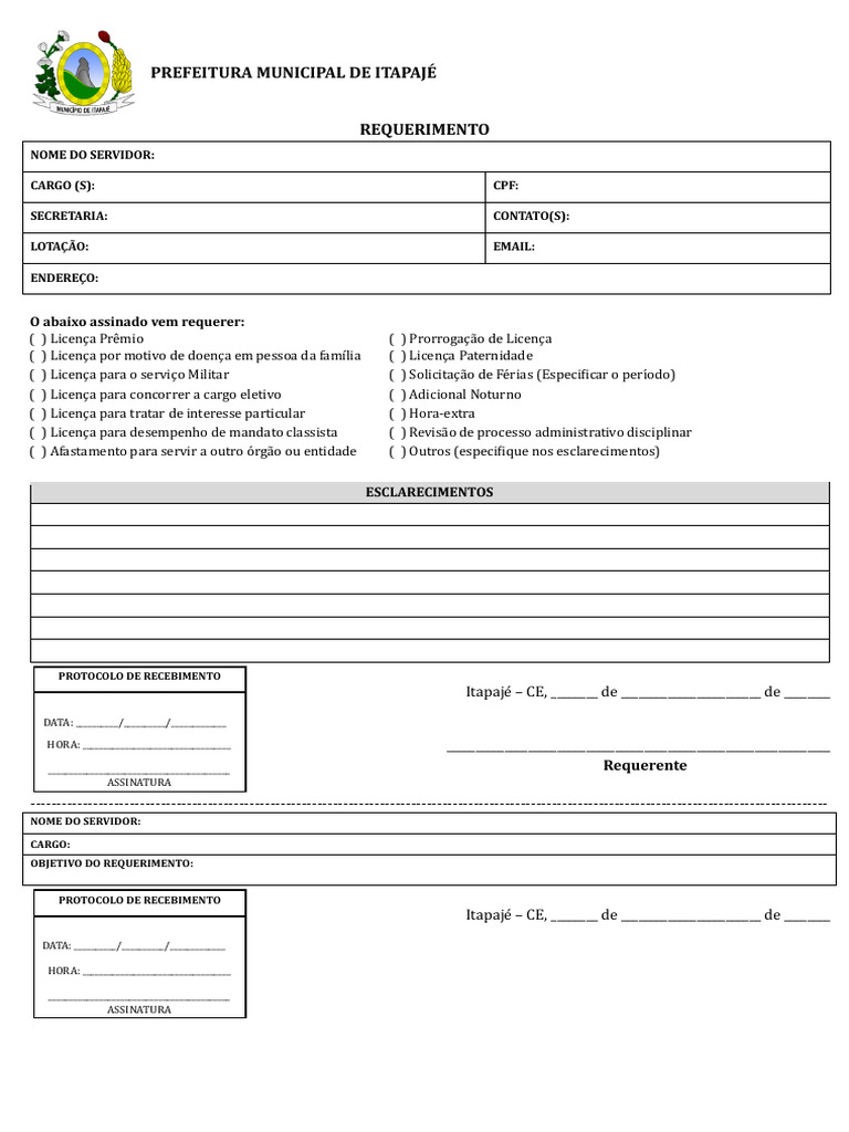 Requerimento de Licenças e Afastamentos | PDF
