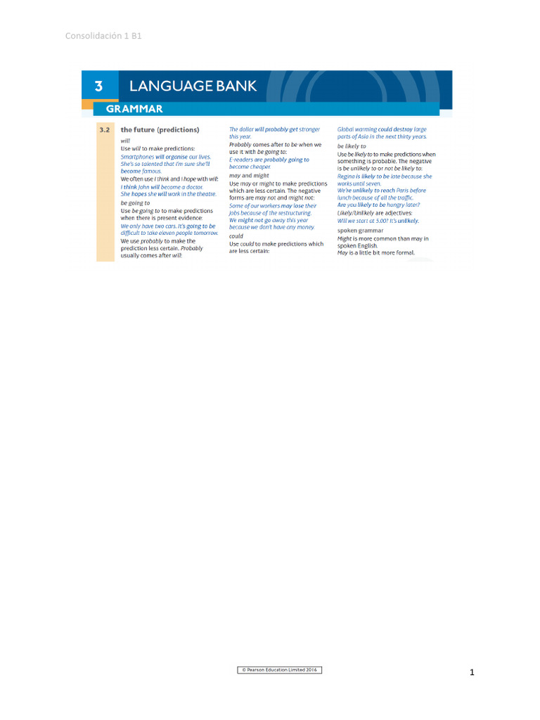 Language Bank Grammar Unit 3.2 | PDF