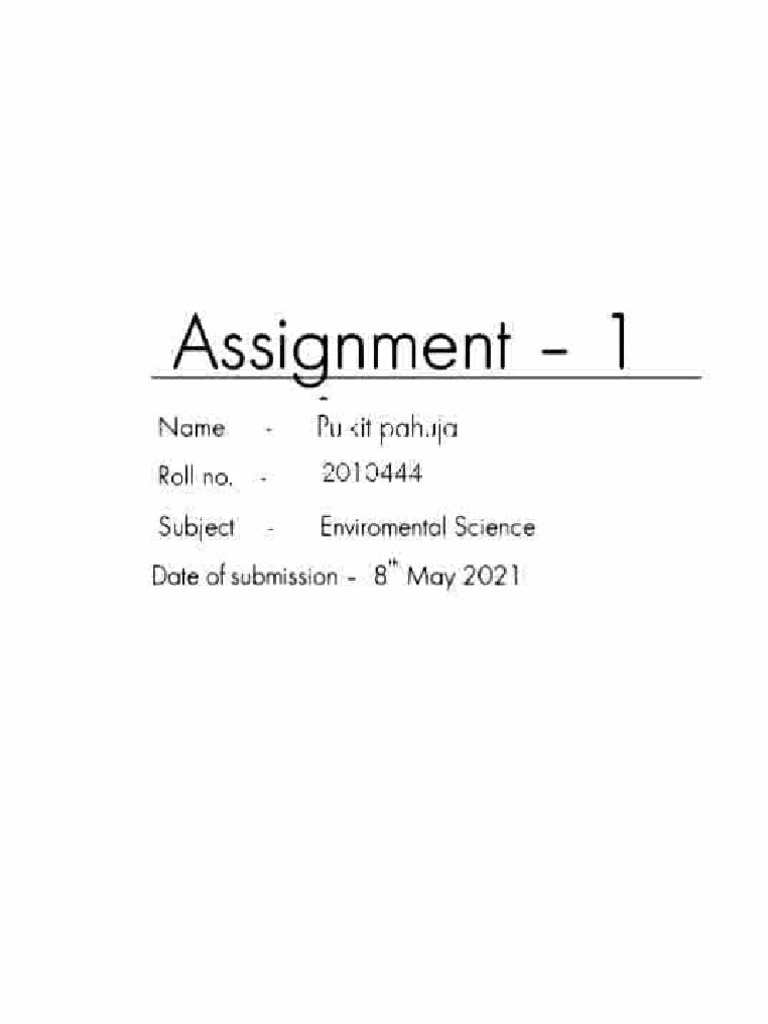 EVS ( assignment 1 )-1 | PDF