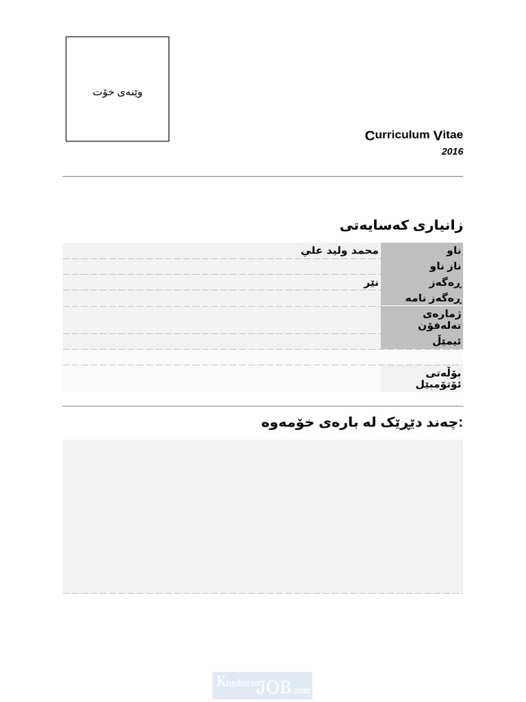 CV Temple KURDISH | PDF