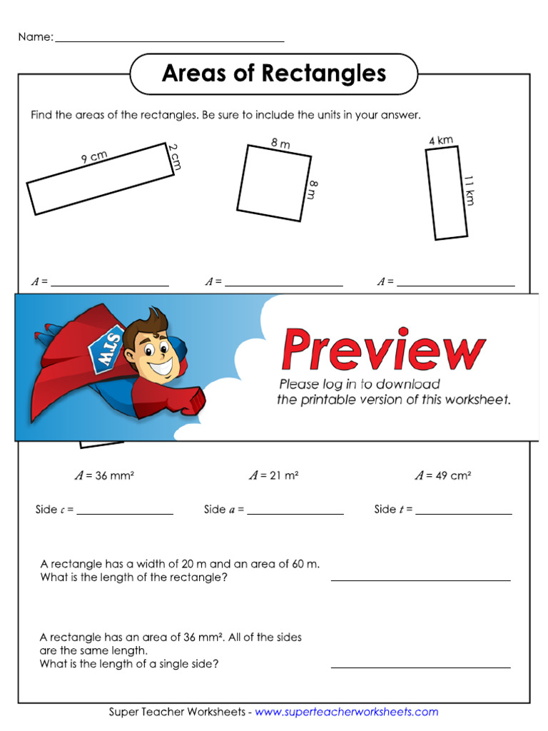 Areas of Rectangles | PDF