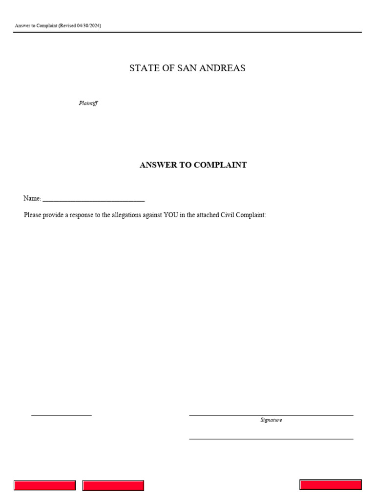 Answer To Complaint | PDF