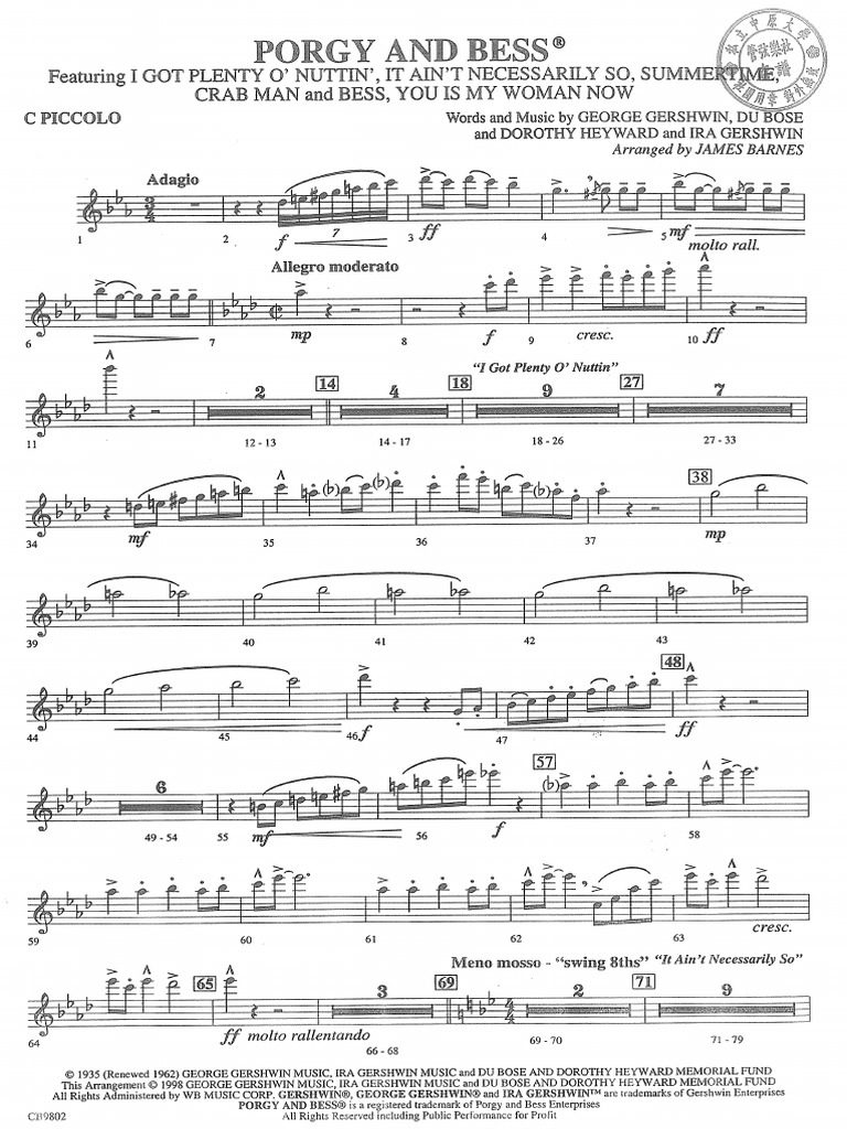 Porgy and Bess-Arr James Barnes | PDF