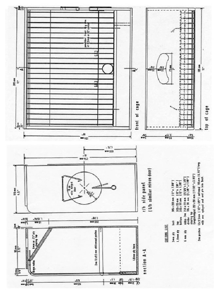Standard Show Cage Dimentions Side View | PDF