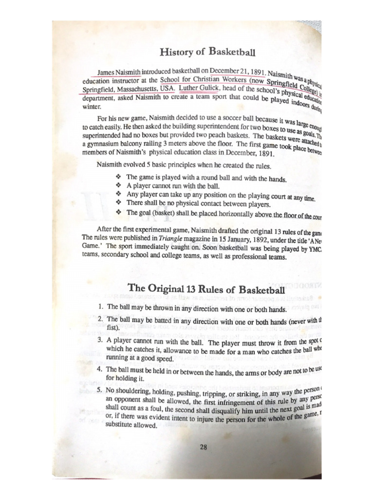 History of Basketball | PDF