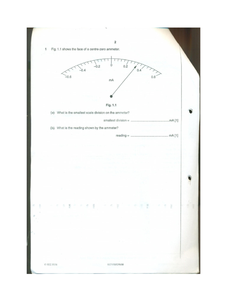 BEC Paper 3 Physics 2008 | PDF
