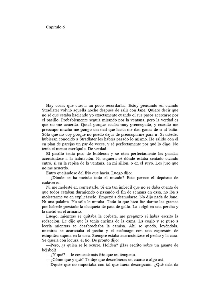 Cap 6 El Guardián Entre El Centeno | PDF