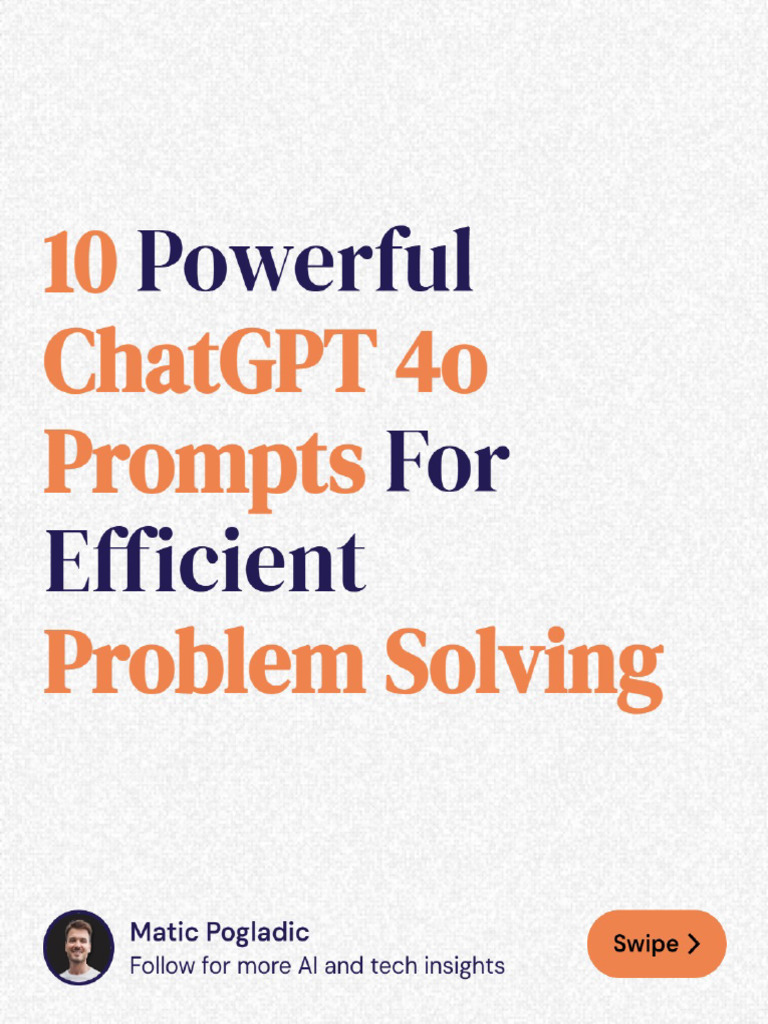 10 Powerful ChatGPT 4o Prompts For Efficient Problem Solving | PDF