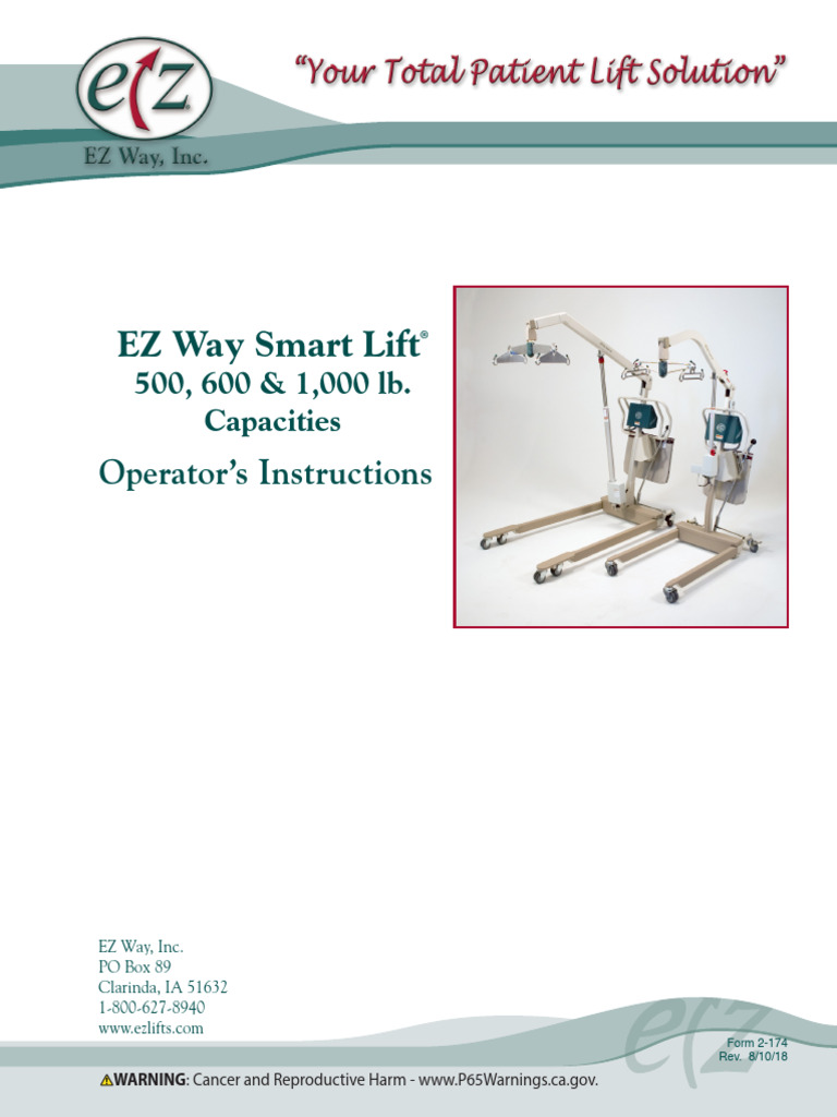 EZ Way Smart Lift Operator Manual | PDF | Wheelchair | Elevator