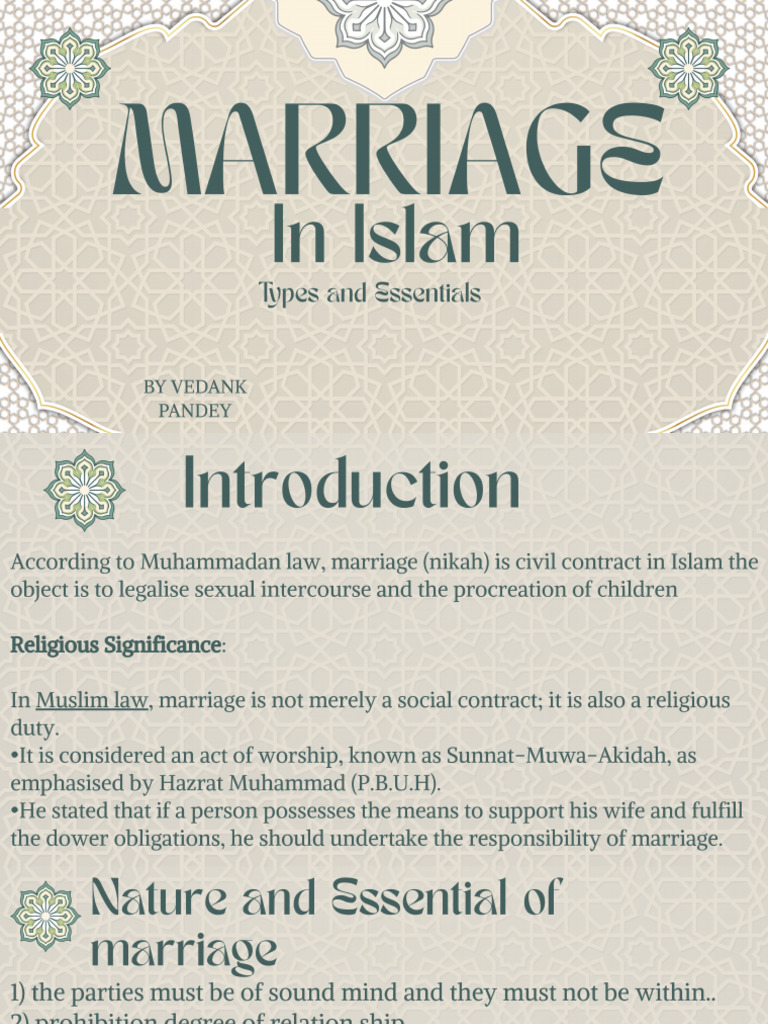 Marriage in Islam Slides | PDF