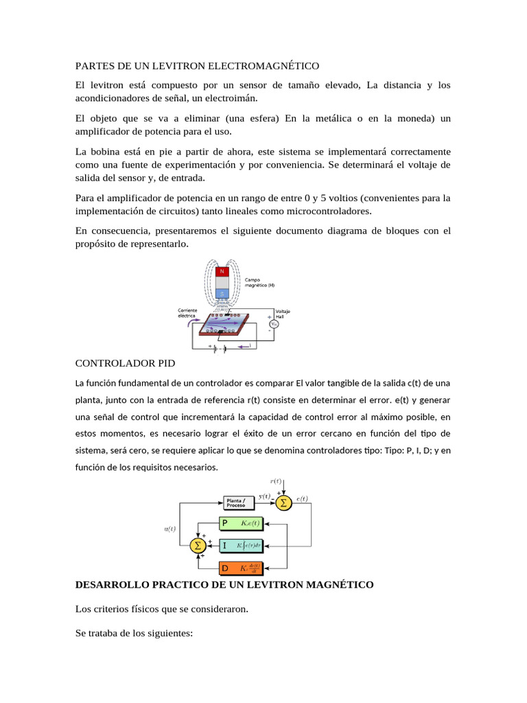 PARTES DE UN LEVITRON ELECTROMAGNÉTICO | PDF
