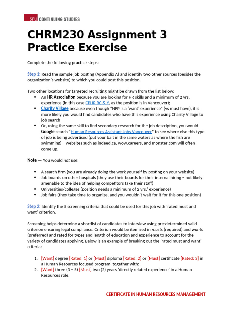 CHRM230 Assignment03 Practice Exercise | PDF | Palliative Care | Human Resources