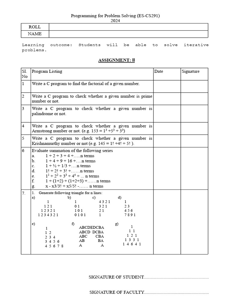 Programming for Problem Solving(L2) | PDF