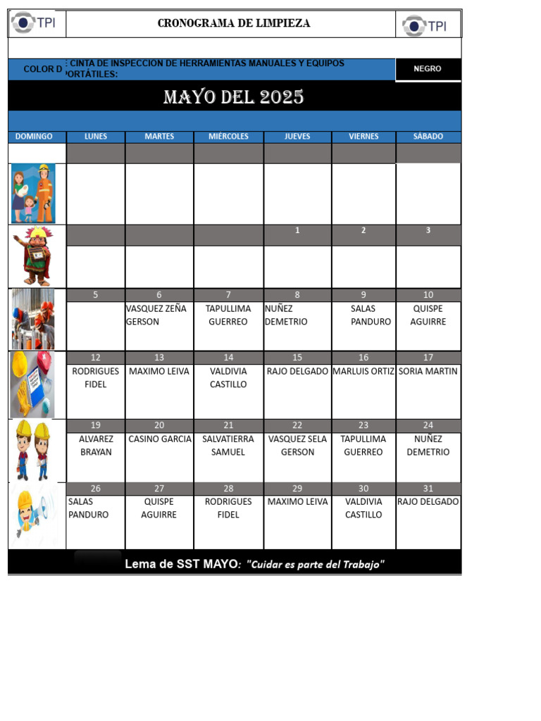 Cronograma de Limpieza | PDF