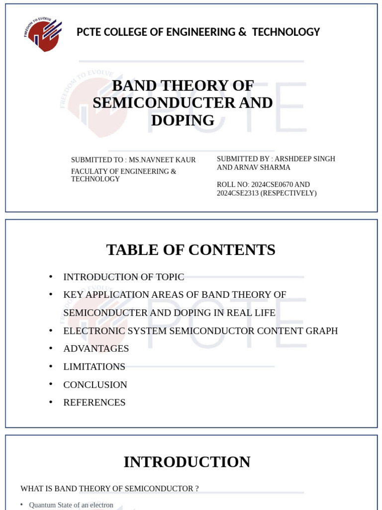 Arshdeep Singh (2024cse0670) and Arnavsharma (2024cse2313) | PDF | Semiconductors | Doping ...