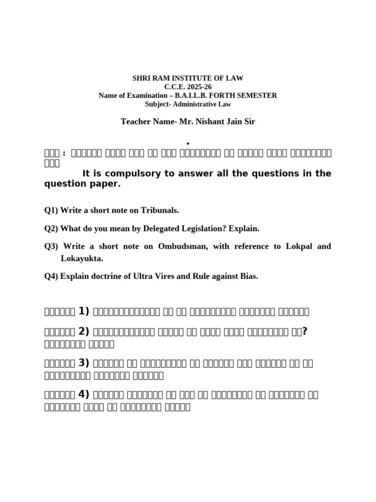 BALLB 4TH SEMESTER Assignment | PDF