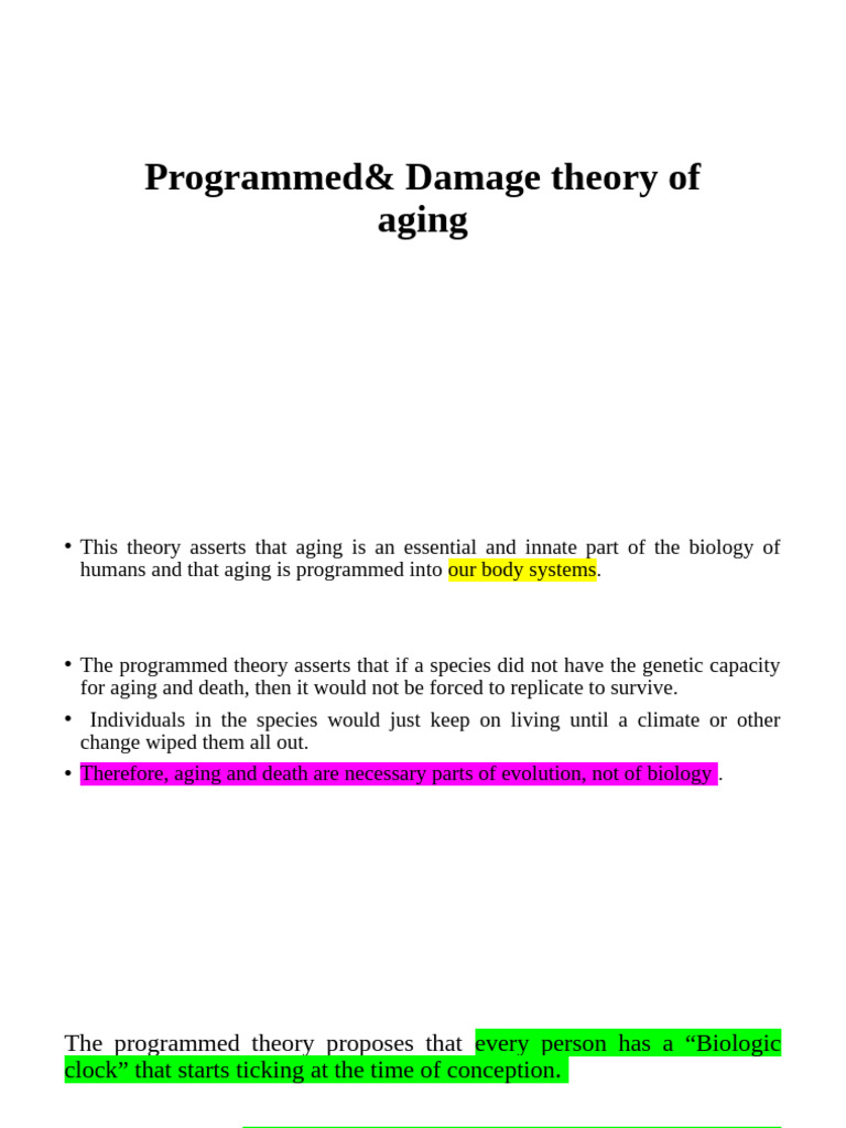 Programmed Theory of Aging | PDF | Ageing | Gene