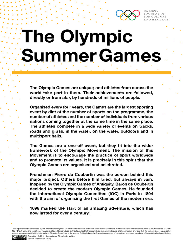 History of the Olympic Games | PDF | Olympic Games | Track And Field