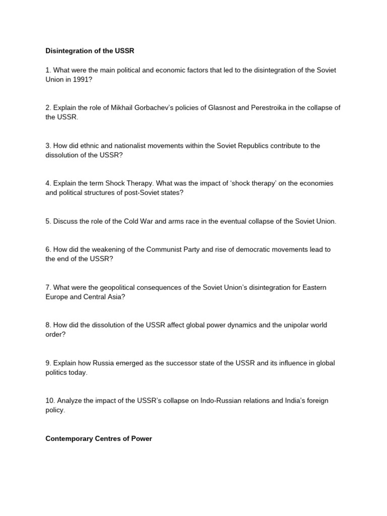 Political Science Assignment | PDF | Soviet Union | World Politics