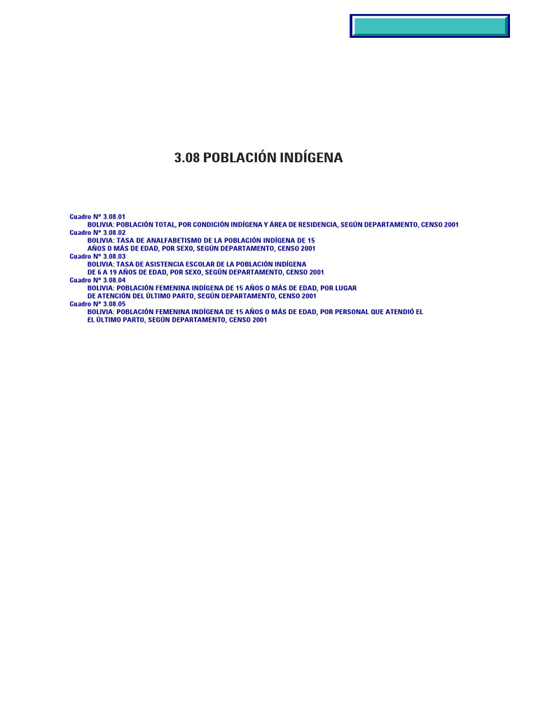 Oblación Ndígena: Volvar Al Indice General | PDF | Bolivia