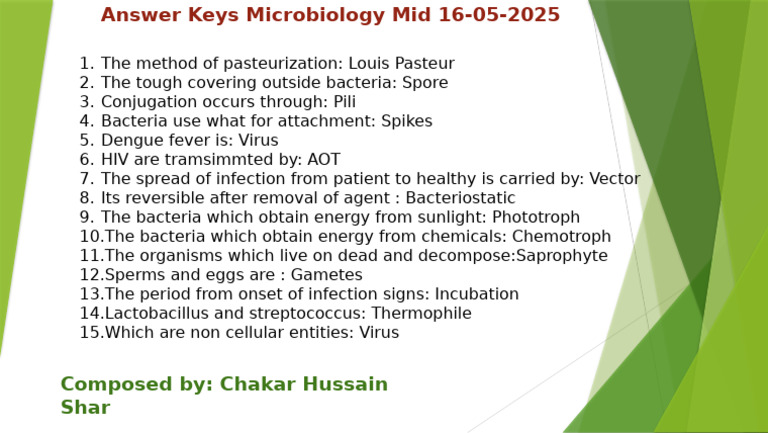 Microbiology Mid Keys | PDF