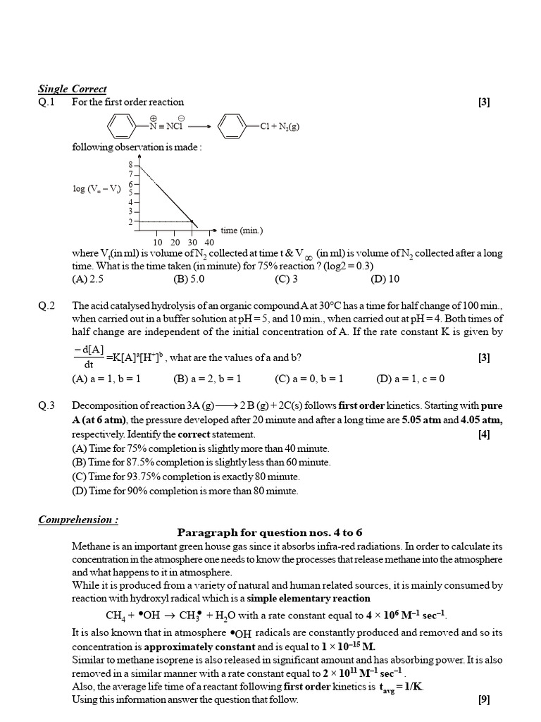 DPP (5) 12th Physical Chemistry - Abhishek Yadav Sir - 13!05!2025 | PDF | Methane | Physical ...