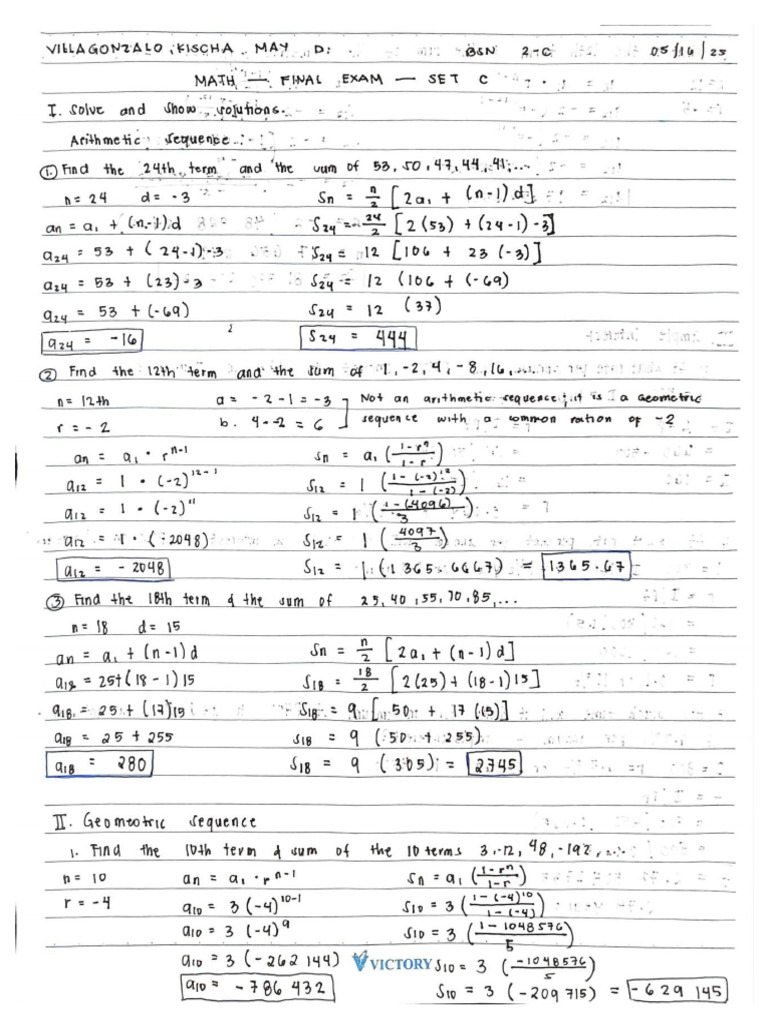(FINAL EXAM MATH 101) | PDF
