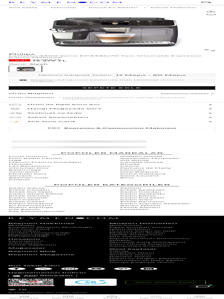 Philips - LatteGo 4400 Serisi EP444670 Tam Otomatik Espresso Kahve Makinesi - Siyah | PDF