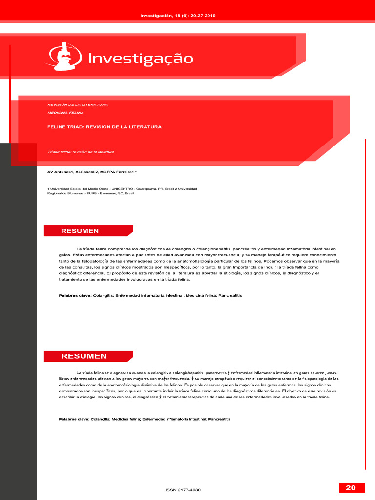 Triaditis Felina | PDF | Diarrea | Especialidades Medicas