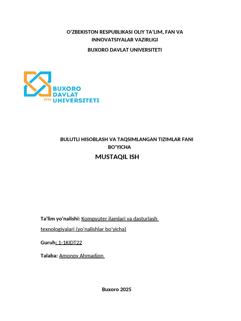 Dasturiy Taminot | PDF